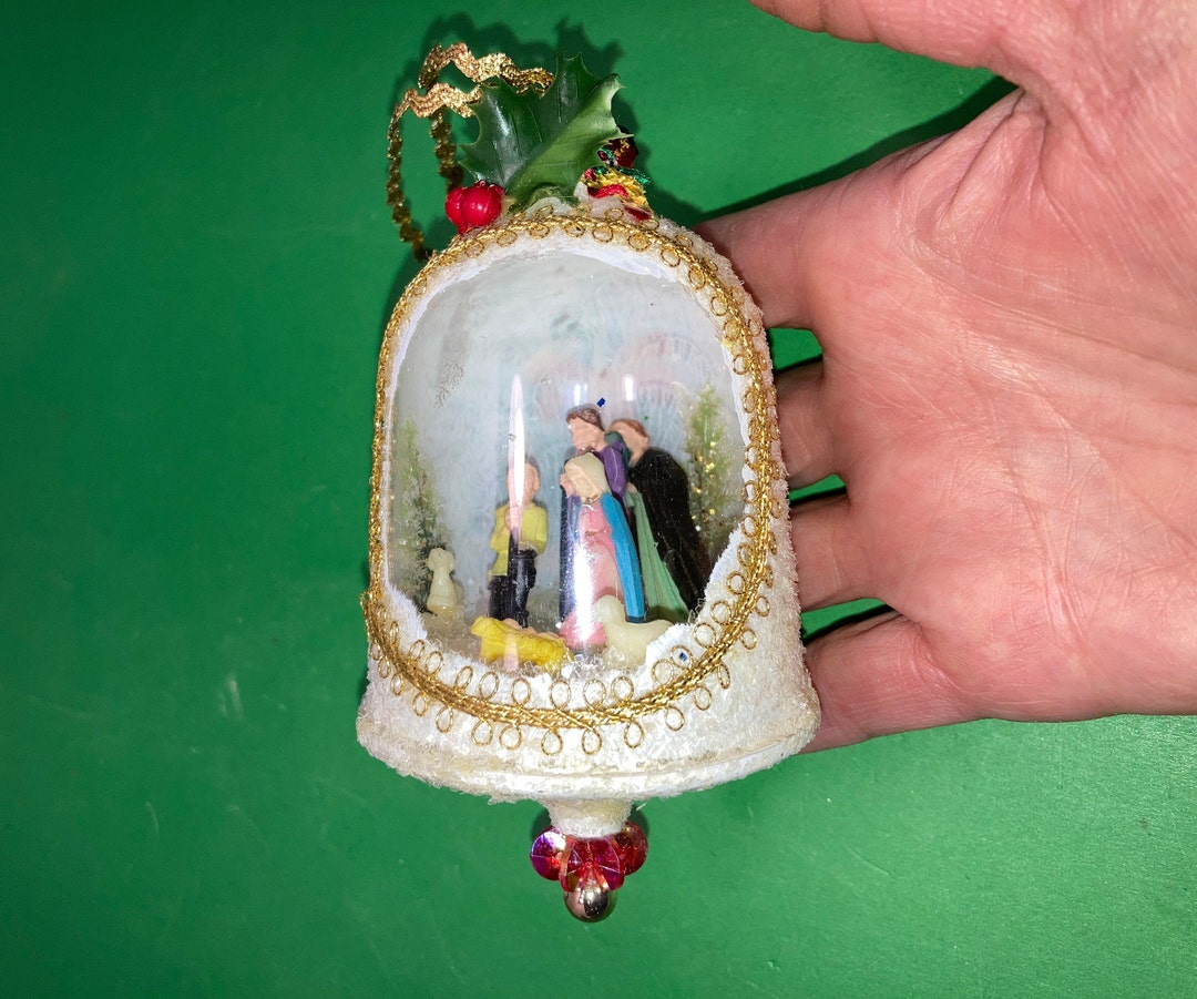 Vintage Nativity Diorama, Foam Bell Nativity Scene, Handmade Nativity ...