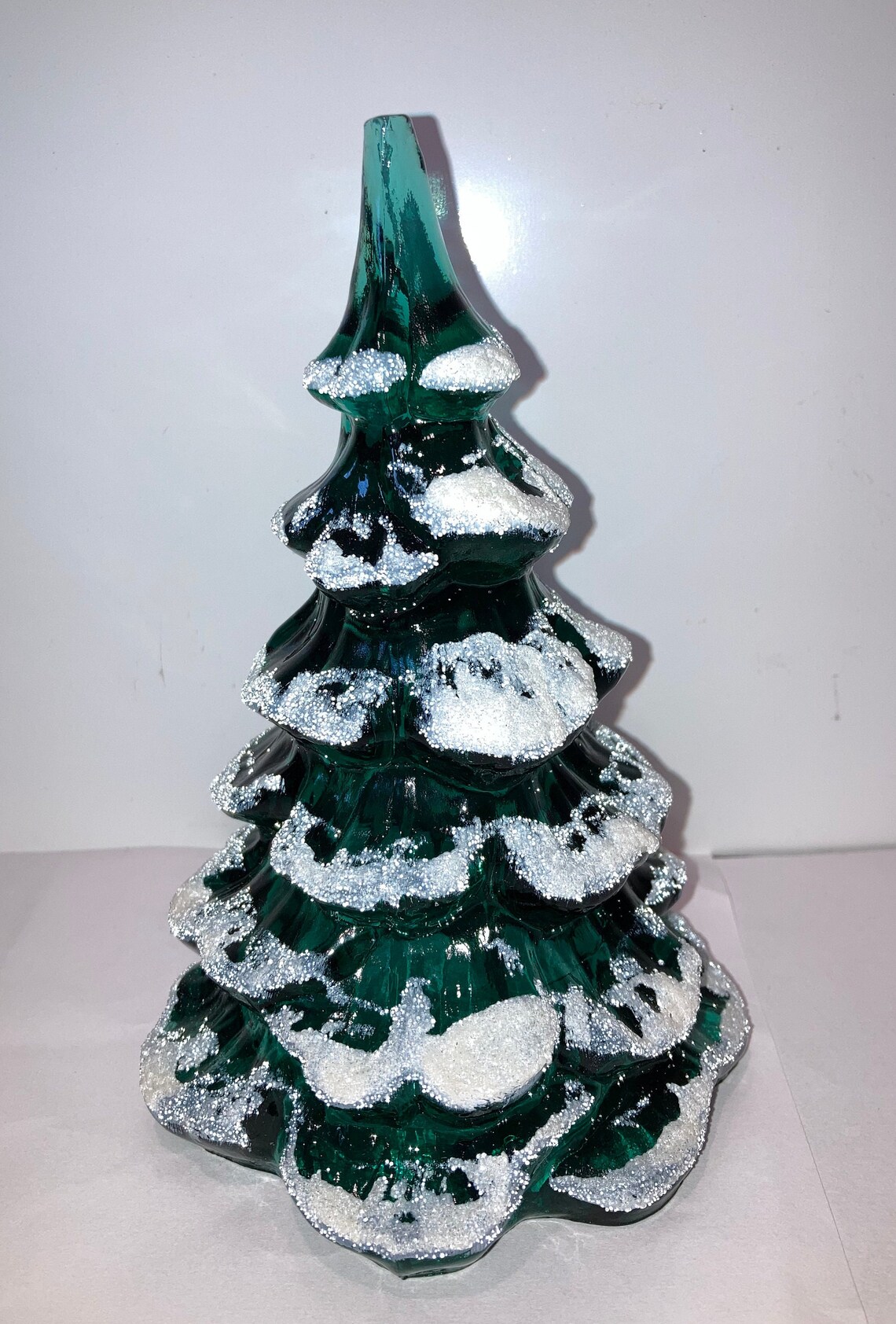 Fenton Green Frosted Christmas Tree Fenton Green Tree With - Etsy