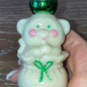 Avon Christmas Bear Bottle, Glass Bear, Vintage White Bear Bottle, Avon ...