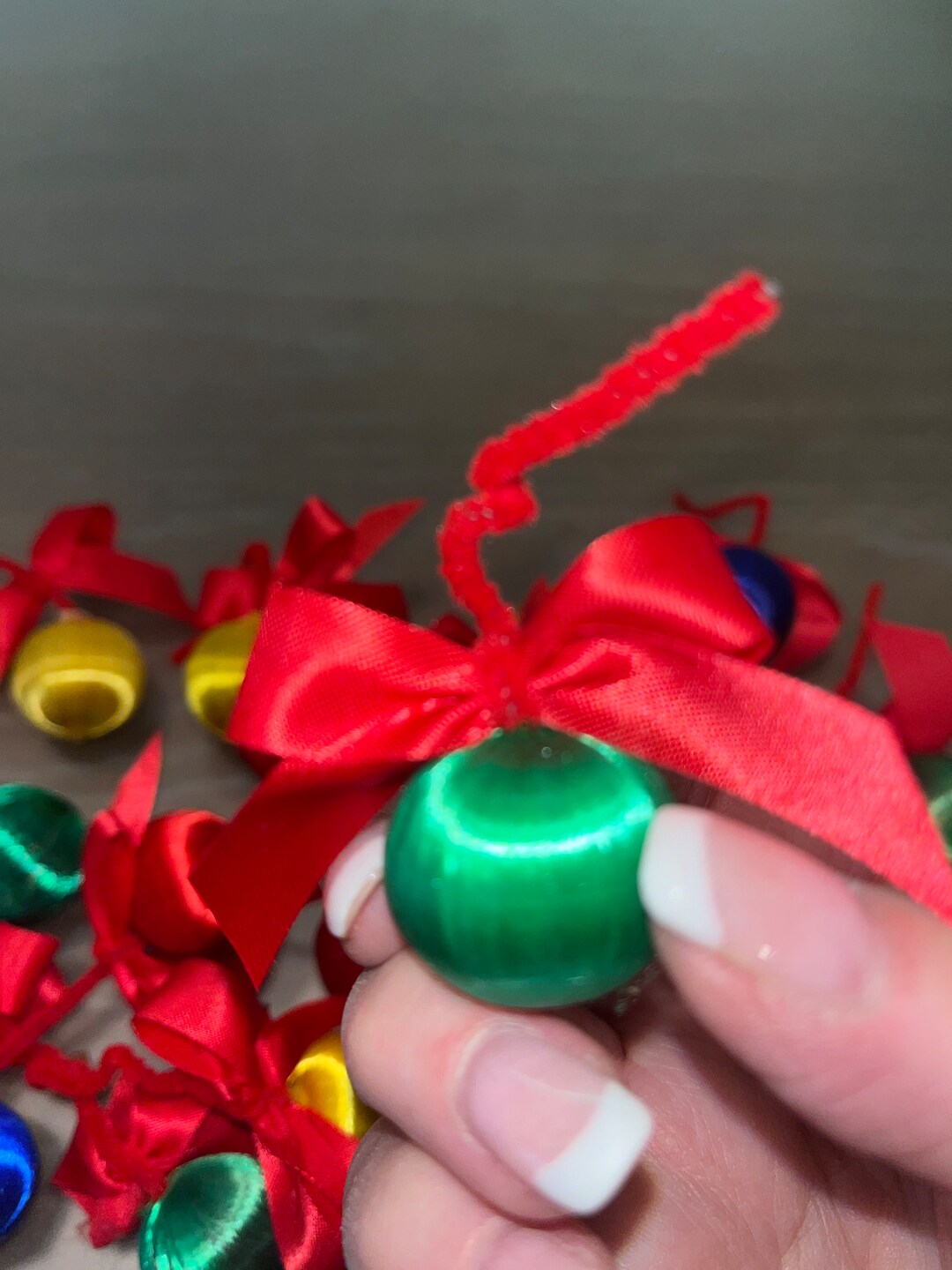 14 Vintage Satin String Ornaments Mini Silk String Red Bow - Etsy