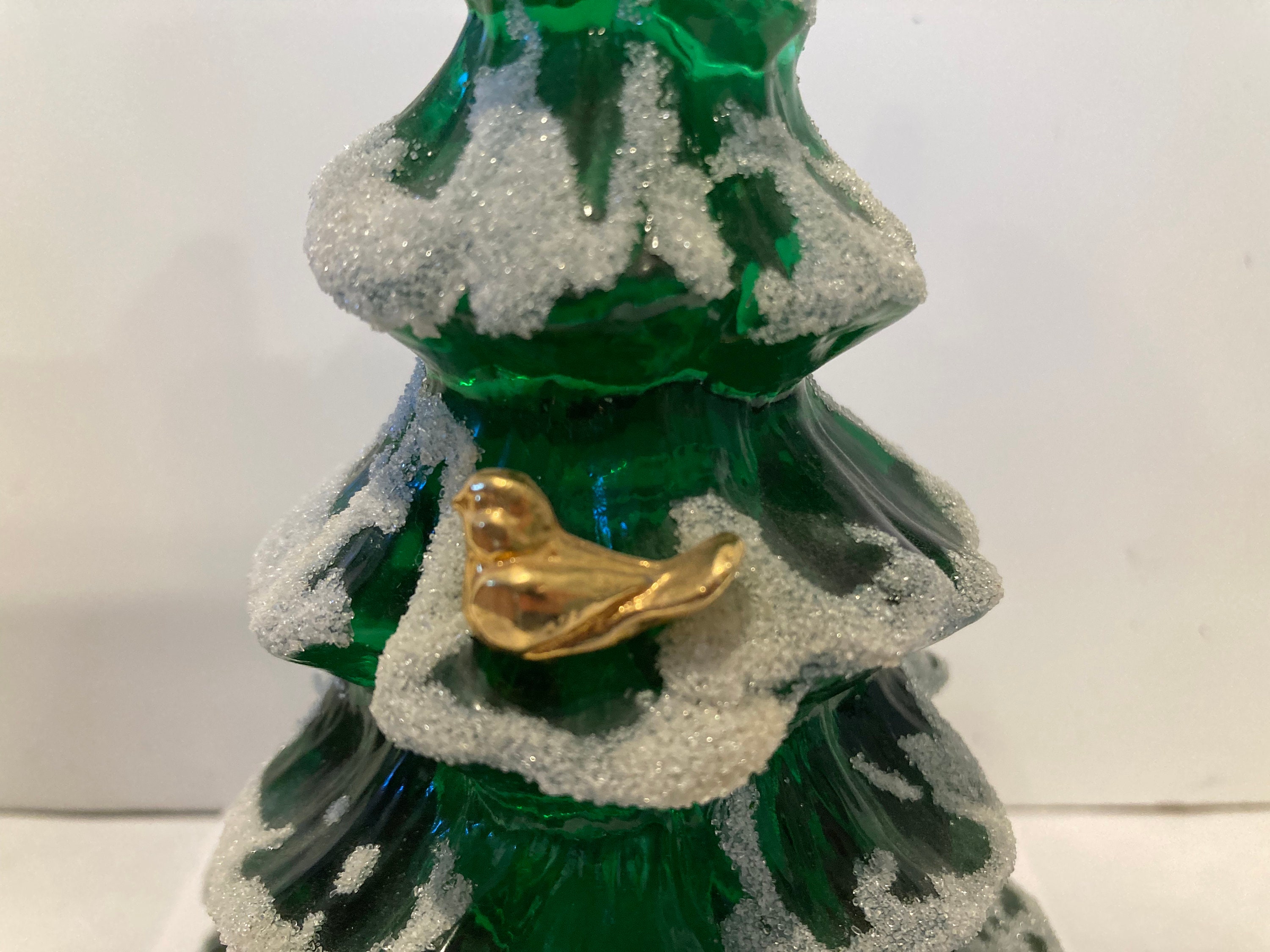 Fenton Green Frosted Christmas Tree Fenton Green Tree With - Etsy