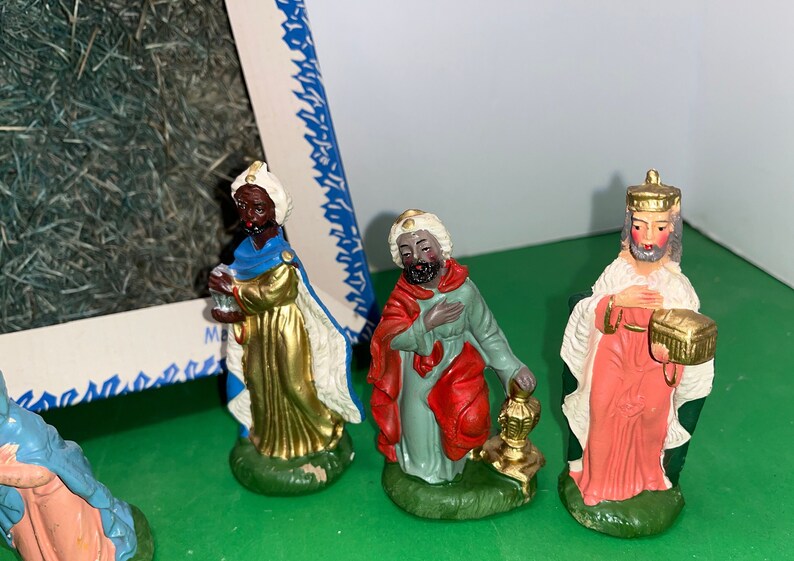 Vintage 11 Piece Nativity Set, Vintage Italy Nativity Figures, Italian ...