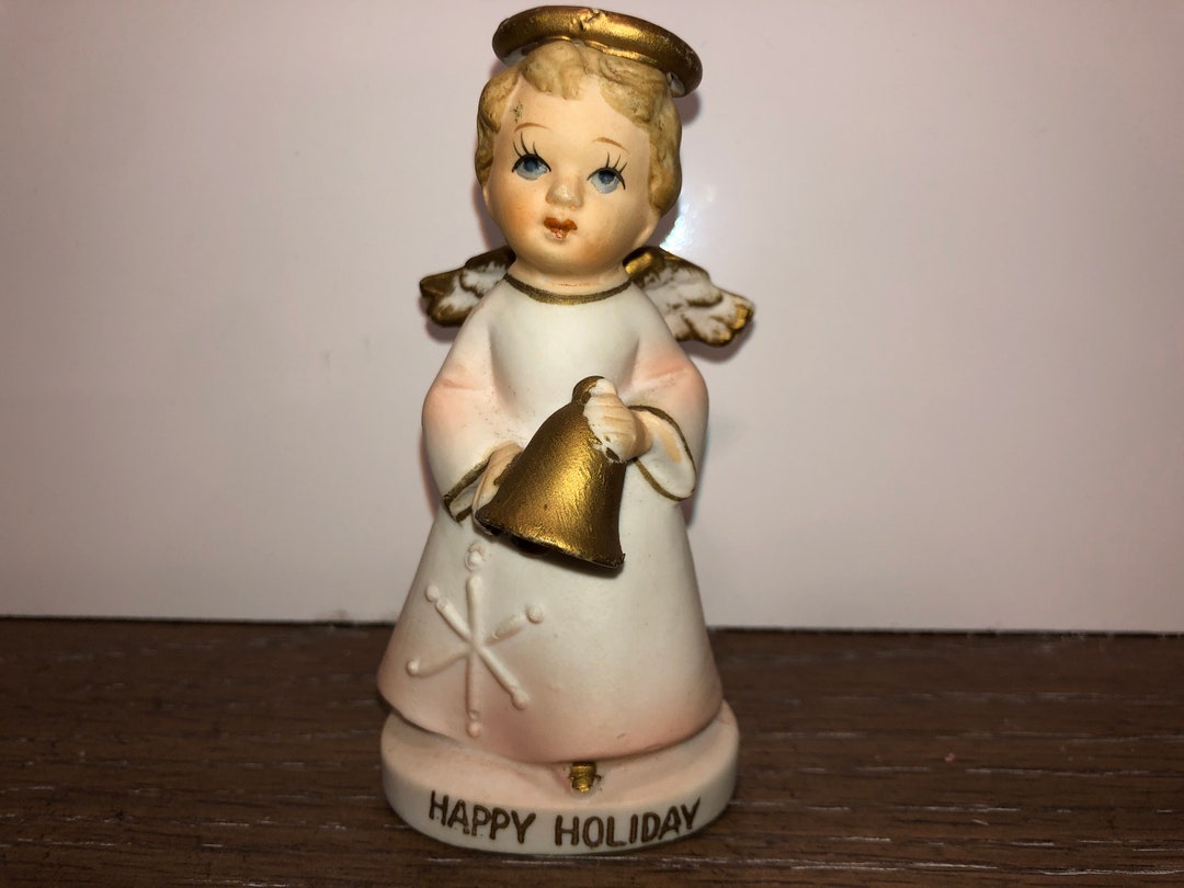 Vintage Japan Angel Figure, Sanmryo Happy Holiday Angels, Christmas ...