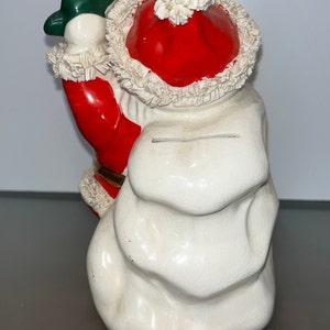 Vintage Napco Spaghetti Santa Bank, Red White Spaghetti Santa, Blue ...