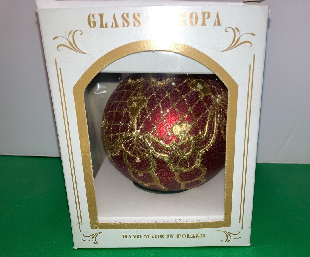 Poland Metallic Red Copper Ornaments, Poland Large Ornament Ball ...