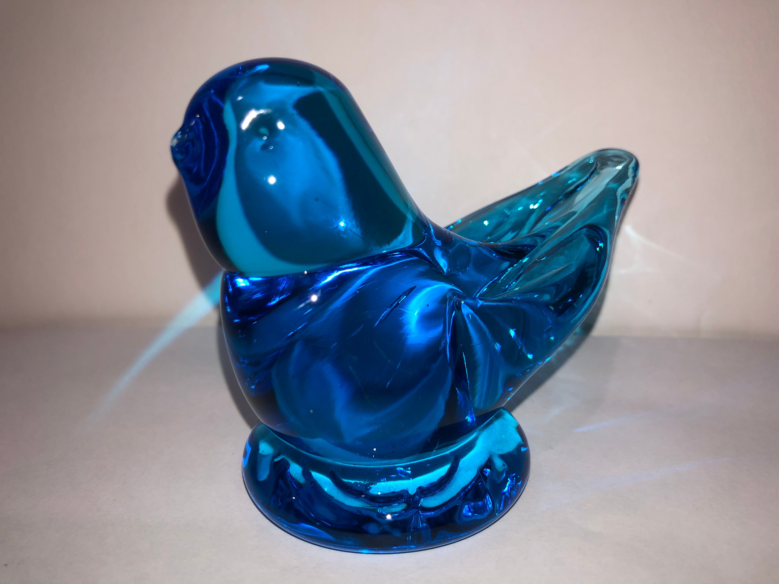 Large Vintage Turquoise Glass Bluebird Blue Bird of - Etsy