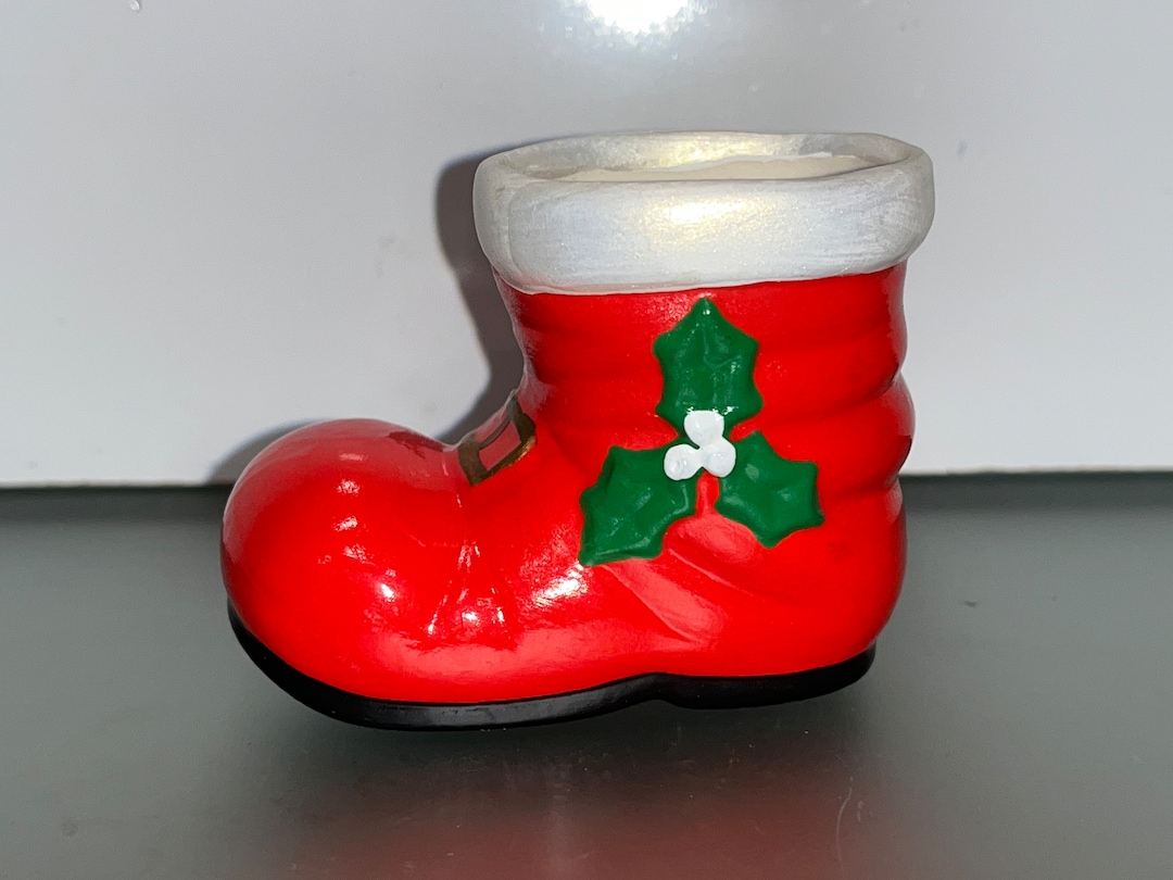 Lefton Small Santa Boot, Lefton Gold Buckle Santa Boot, Lefton Red ...