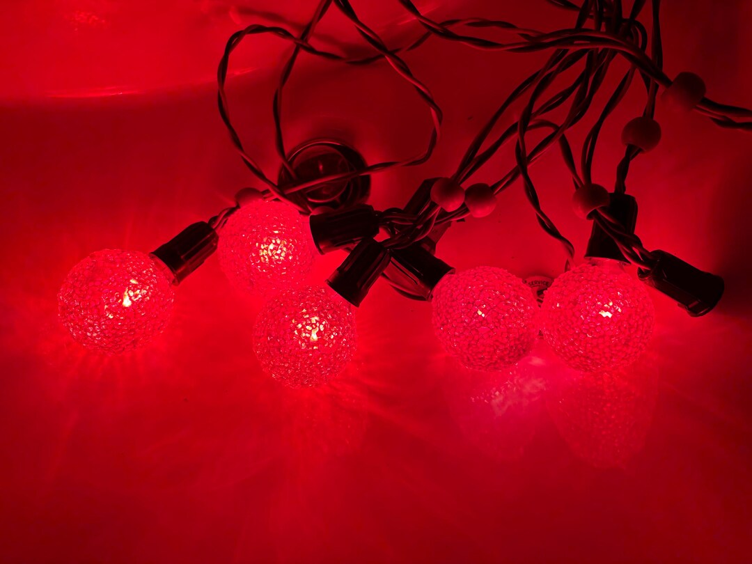 5 Mid Century Stardust Light Bulbs, Round Stardust Bulbs RED, Stardust ...