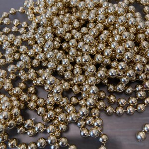 18' Gold Bead Garland, Gold Round Bead Garland, Metallic Bead Garland ...