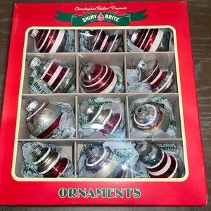 12 Shiny Brite Fancy Shape Ornaments, Shiny Brite Christopher Radko ...