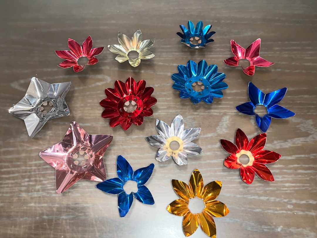 Vintage Light Reflector Cups, 12 Tin Star Light Reflectors, Vintage 3 3 ...