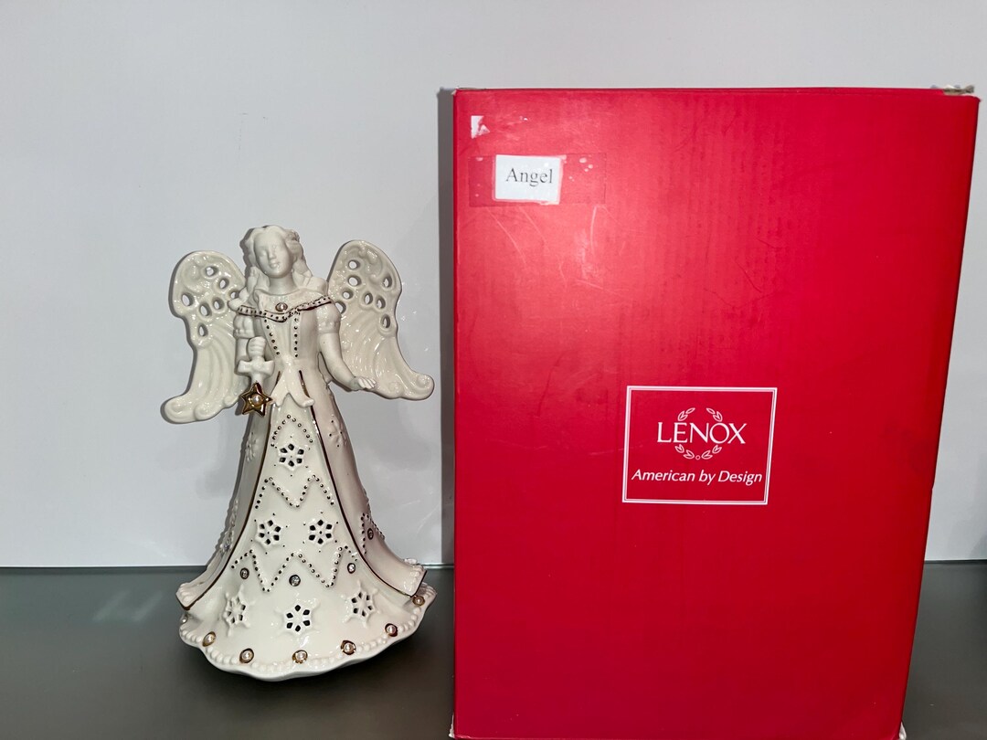 Lenox Florentine and Pearl Angel Lighted Figurine, Lenox Angel Pierced ...