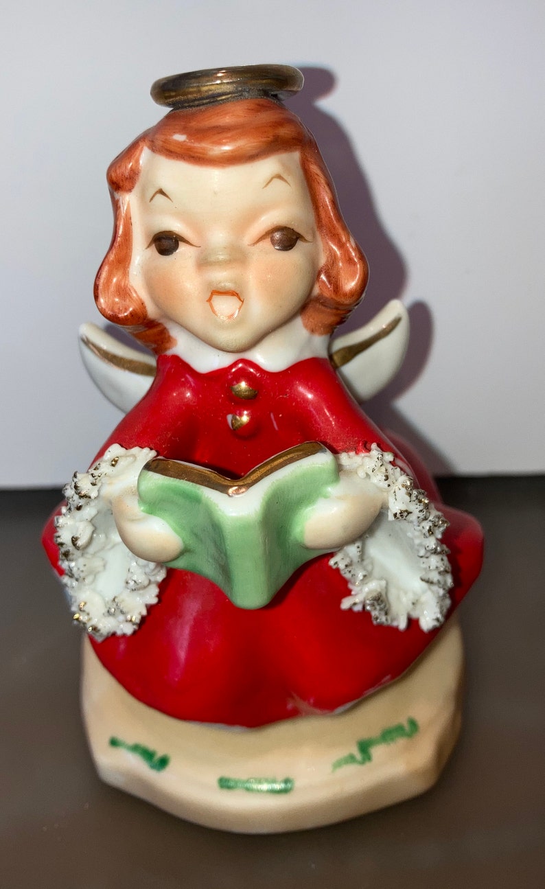 Vintage Japan Christmas Angel Figure Mid Century Red Dress - Etsy