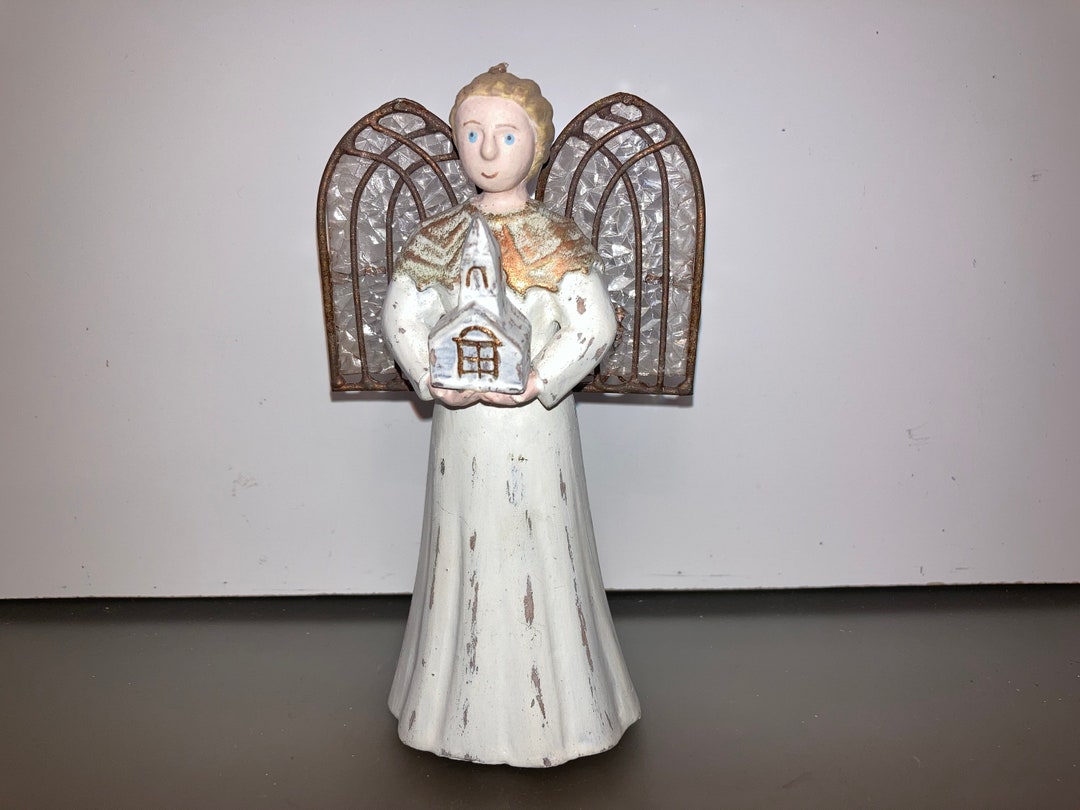 Willow Tree Angel With Stained Glass Wings, Willow Tree Rustic Angel ...