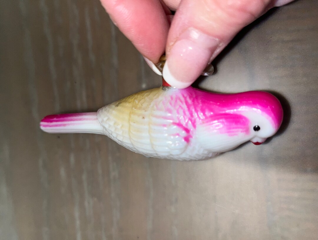Vintage Pink Parrot Light Bulb, Parrot Milk Glass Painted Light Bulb ...