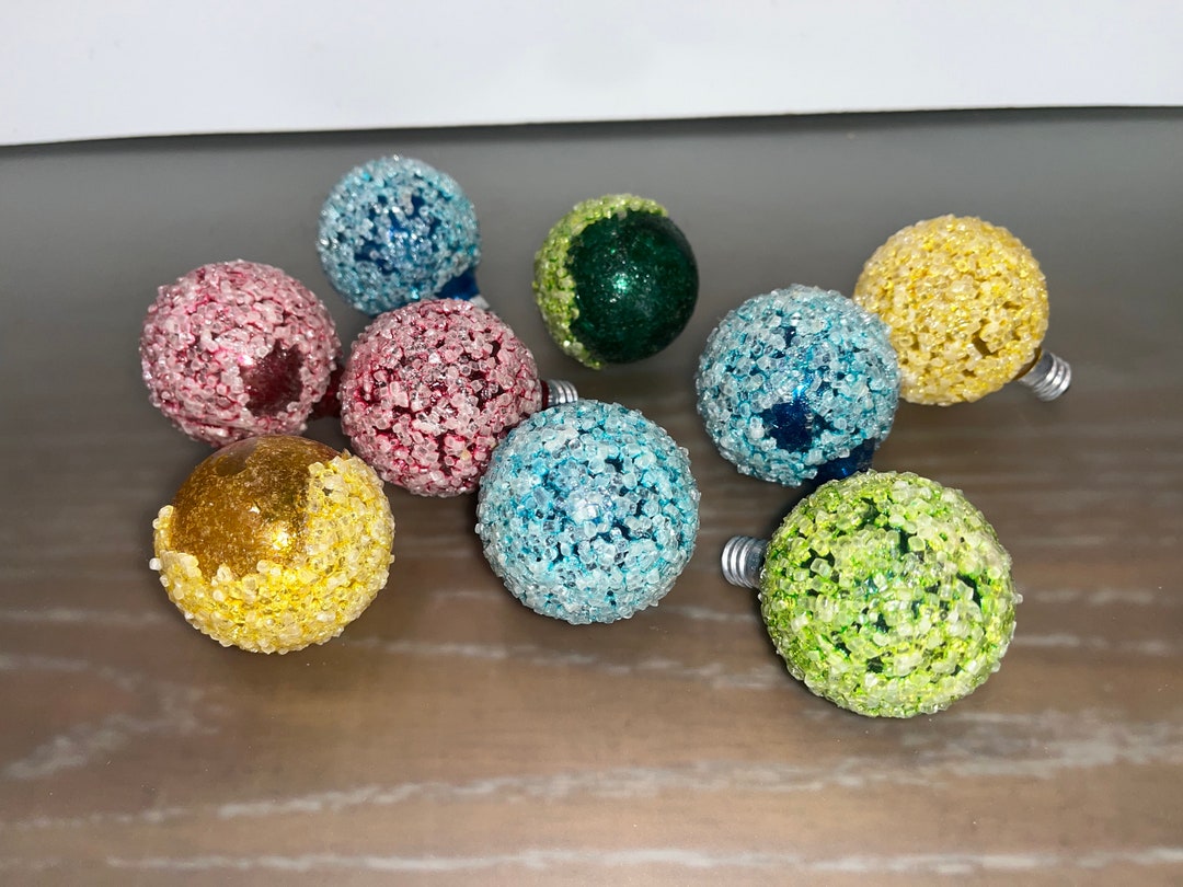 9 Mid Century Lighted Ice Bulbs, GE Working Lighted Ice Bulbs, GE ...