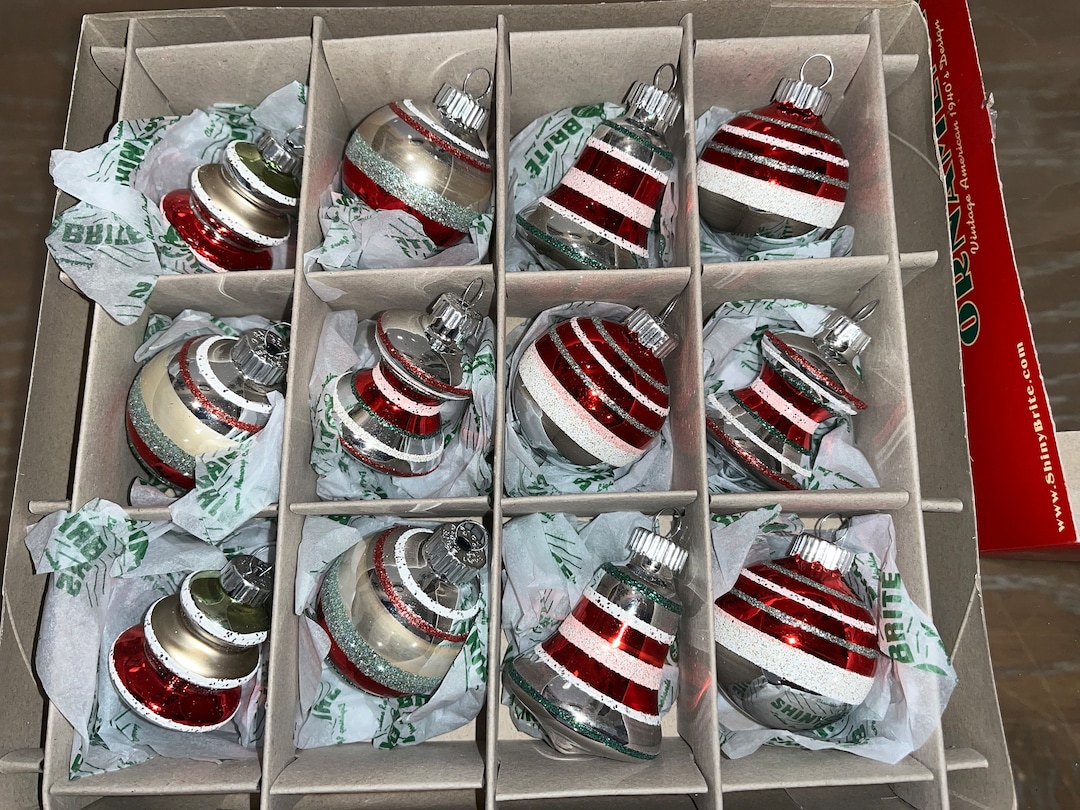 12 Shiny Brite Fancy Shape Ornaments, Shiny Brite Christopher Radko ...