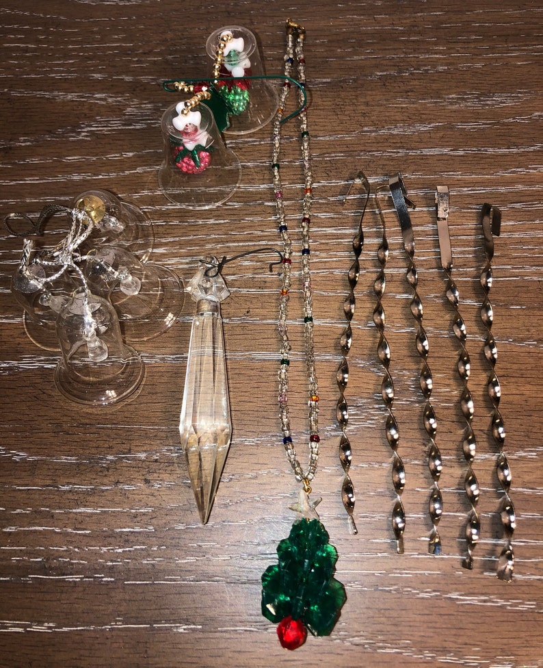 Metal Spiral Icicles 9 Vintage Ornaments 1 Crystal Prism - Etsy
