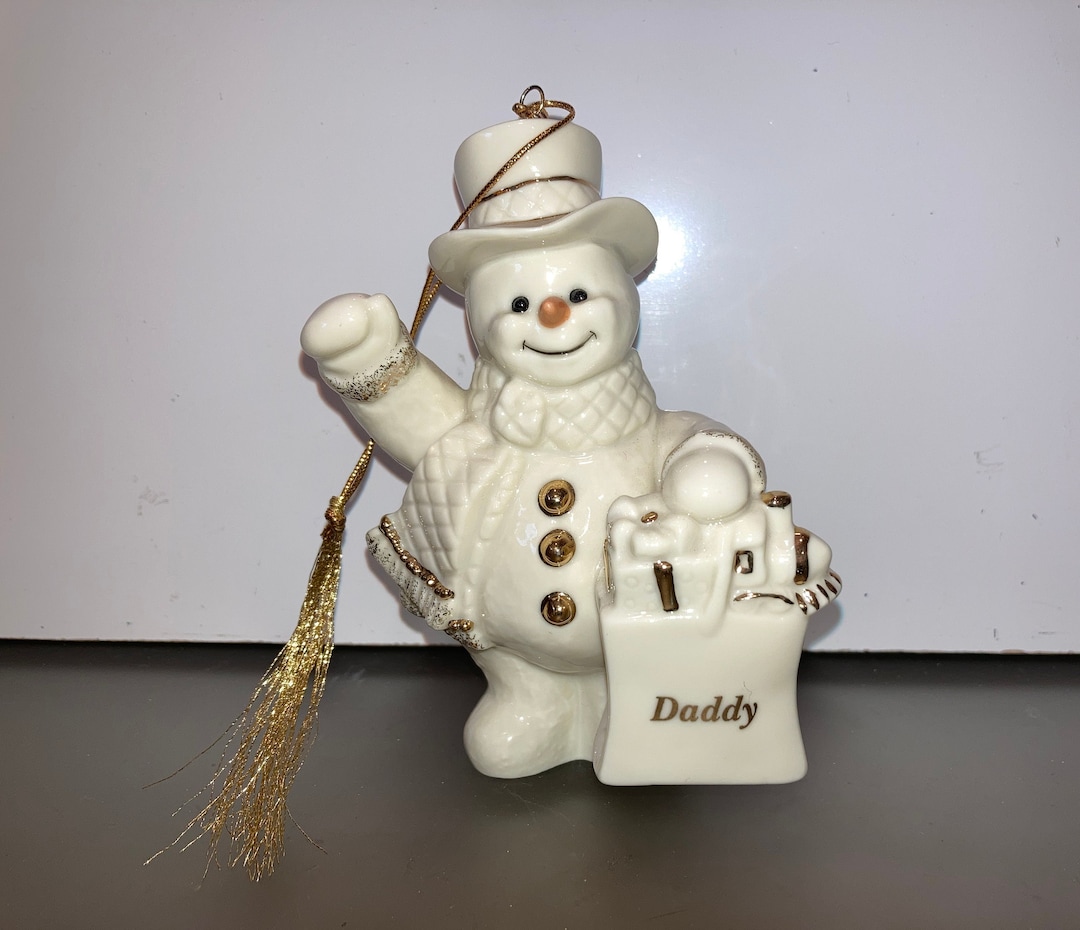 Vintage Lenox Snowman Figure, Lenox Waving Snowman, Lenox Snowman With ...