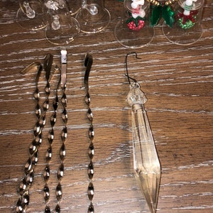 Metal Spiral Icicles, 9 Vintage Ornaments, 1 Crystal Prism, Class Cups ...