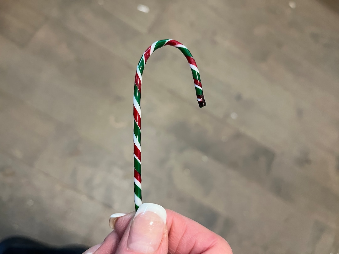 8 Vintage Candy Cane Ornaments, Twisted Red White Green 3 1/2" Candy ...