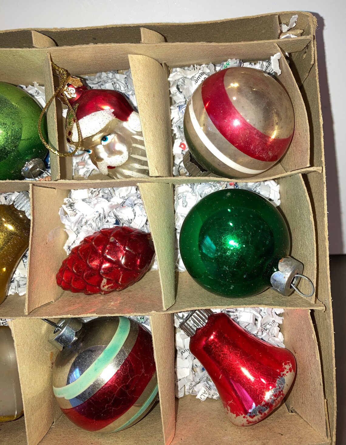 12 Vintage Shiny Brite Ornaments Shiny Brite Stripes Etsy