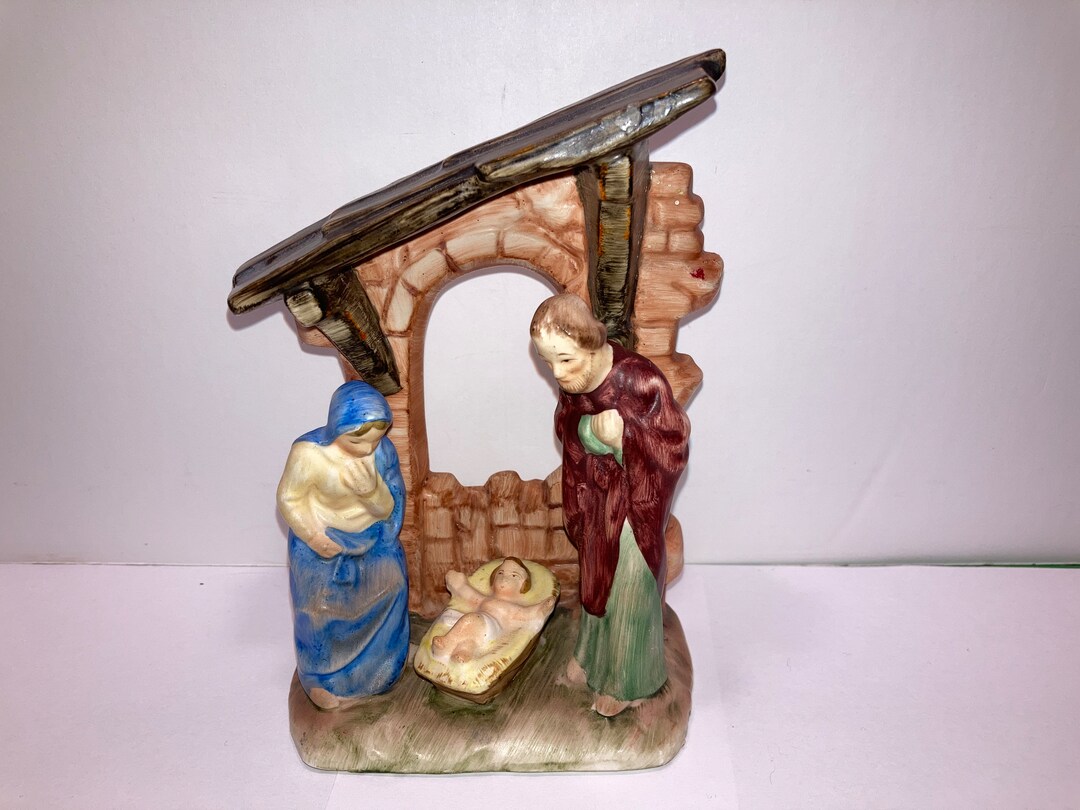 Vintage Napco Nativity Manger, Napco Japan Nativity Scene, Napco 6 ...