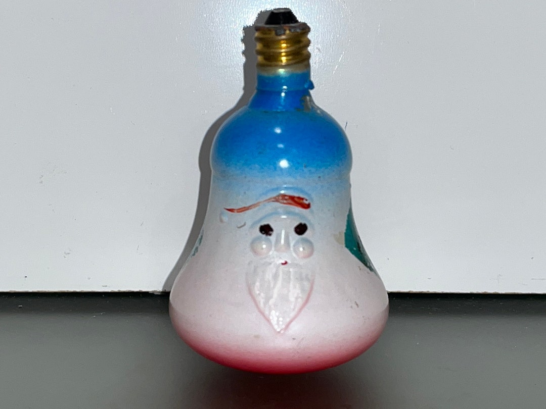 Vintage Santa Light Bulb Ornament, Santa Head Christmas Light Bulb ...