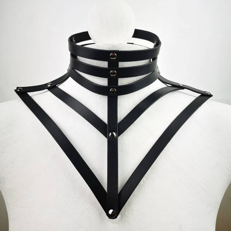 DIANA Cage Collar Neck Corset Genuine Leather Choker - Etsy