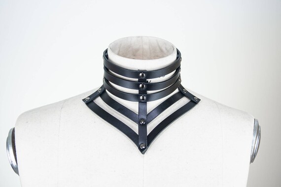 LADY Cage Collar Neck Corset Collar Choker Luxury Leather - Etsy
