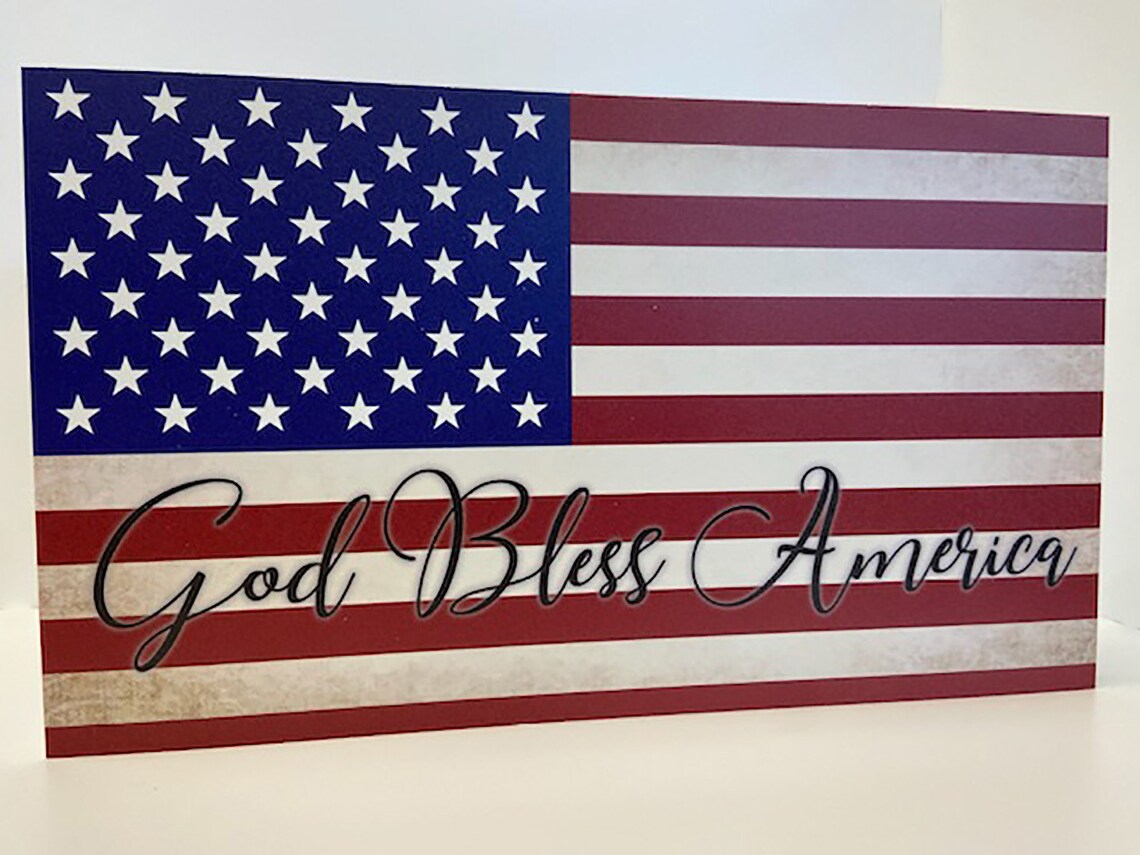 God Bless America Flag Plaque | Etsy