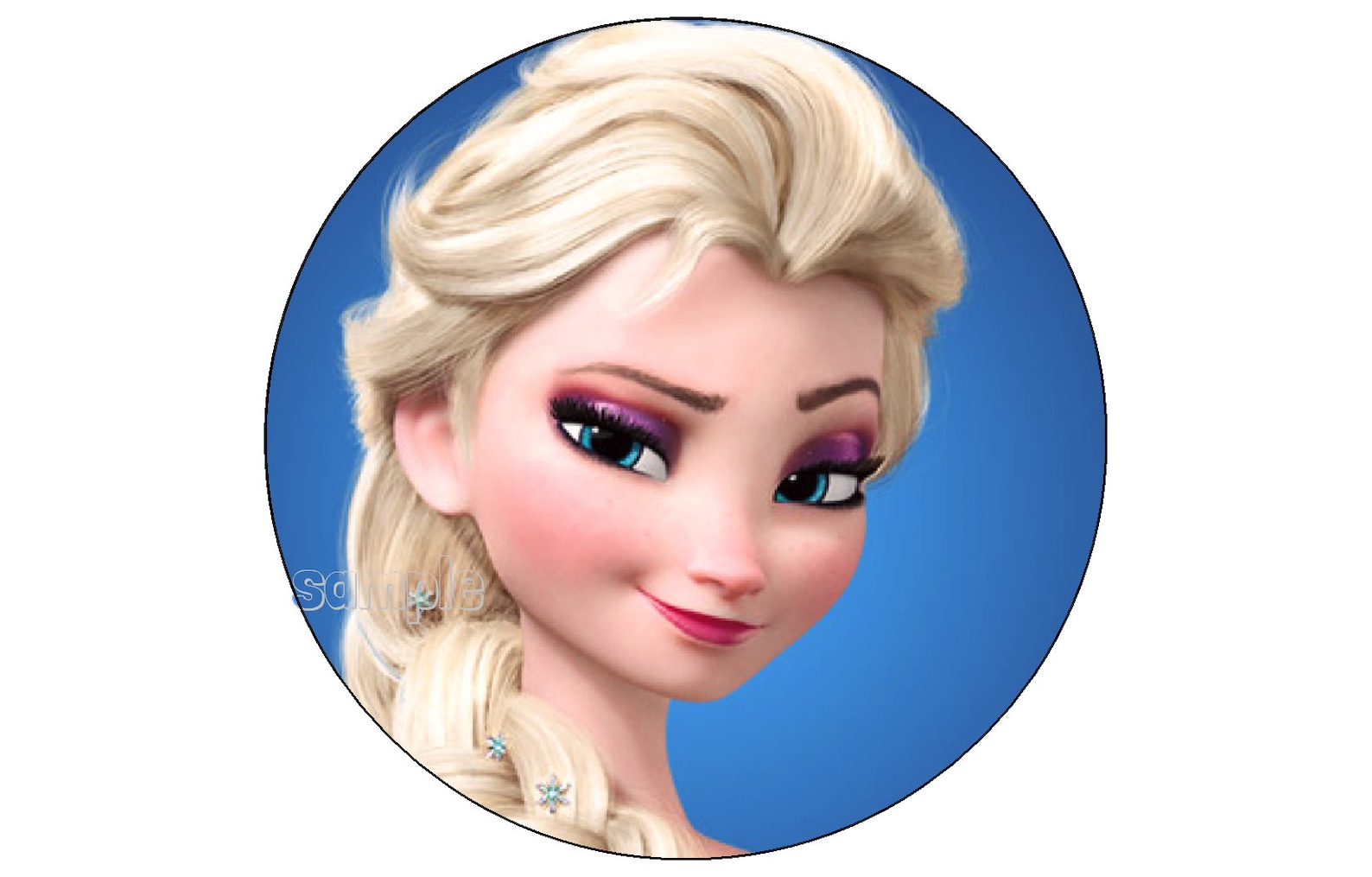 ELSA Head Cake Edible Decoration Frosting Sheet Blue Image | Etsy