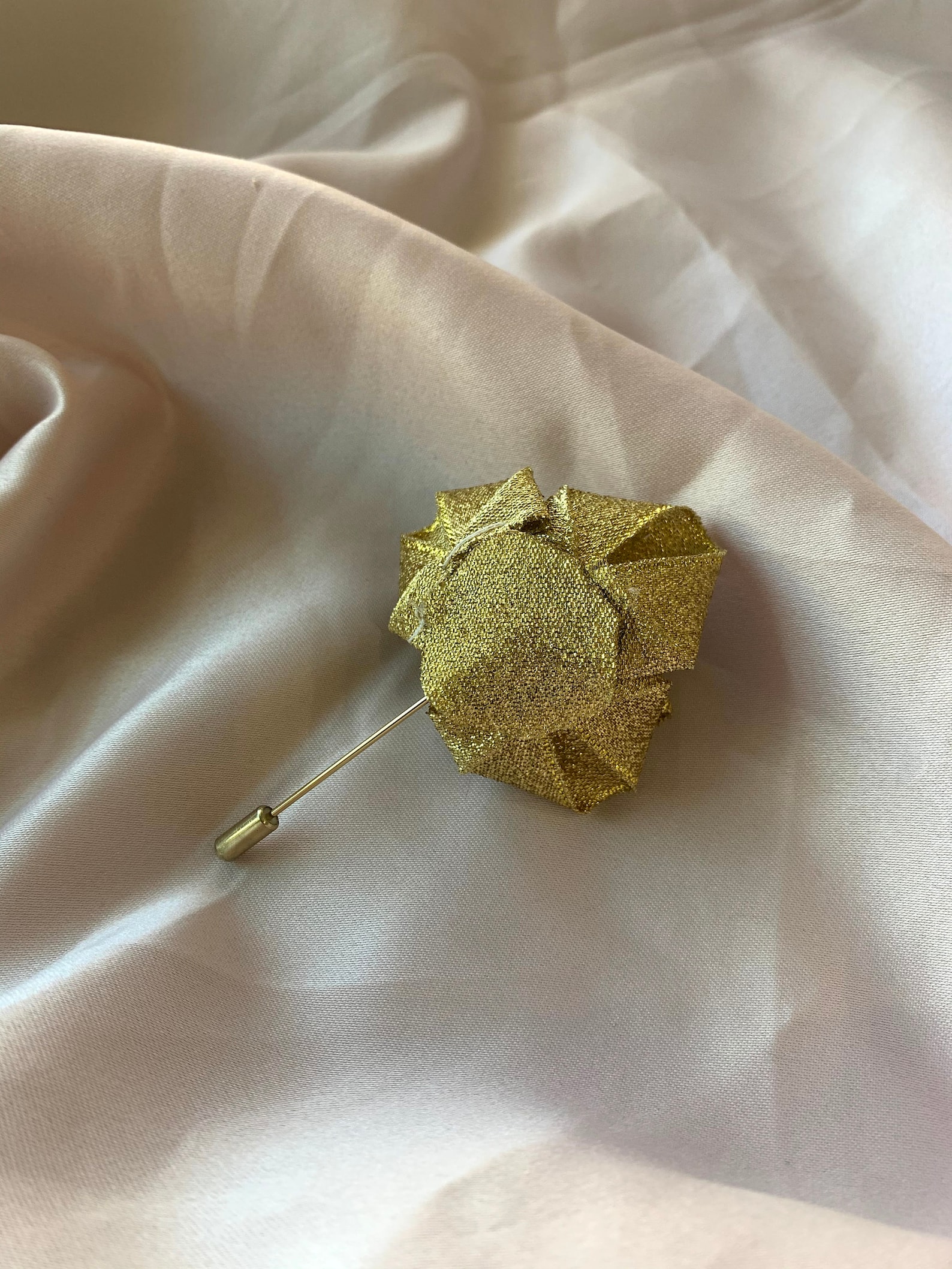 Handmade Sparkling Gold Rose Lapel Pin - Etsy