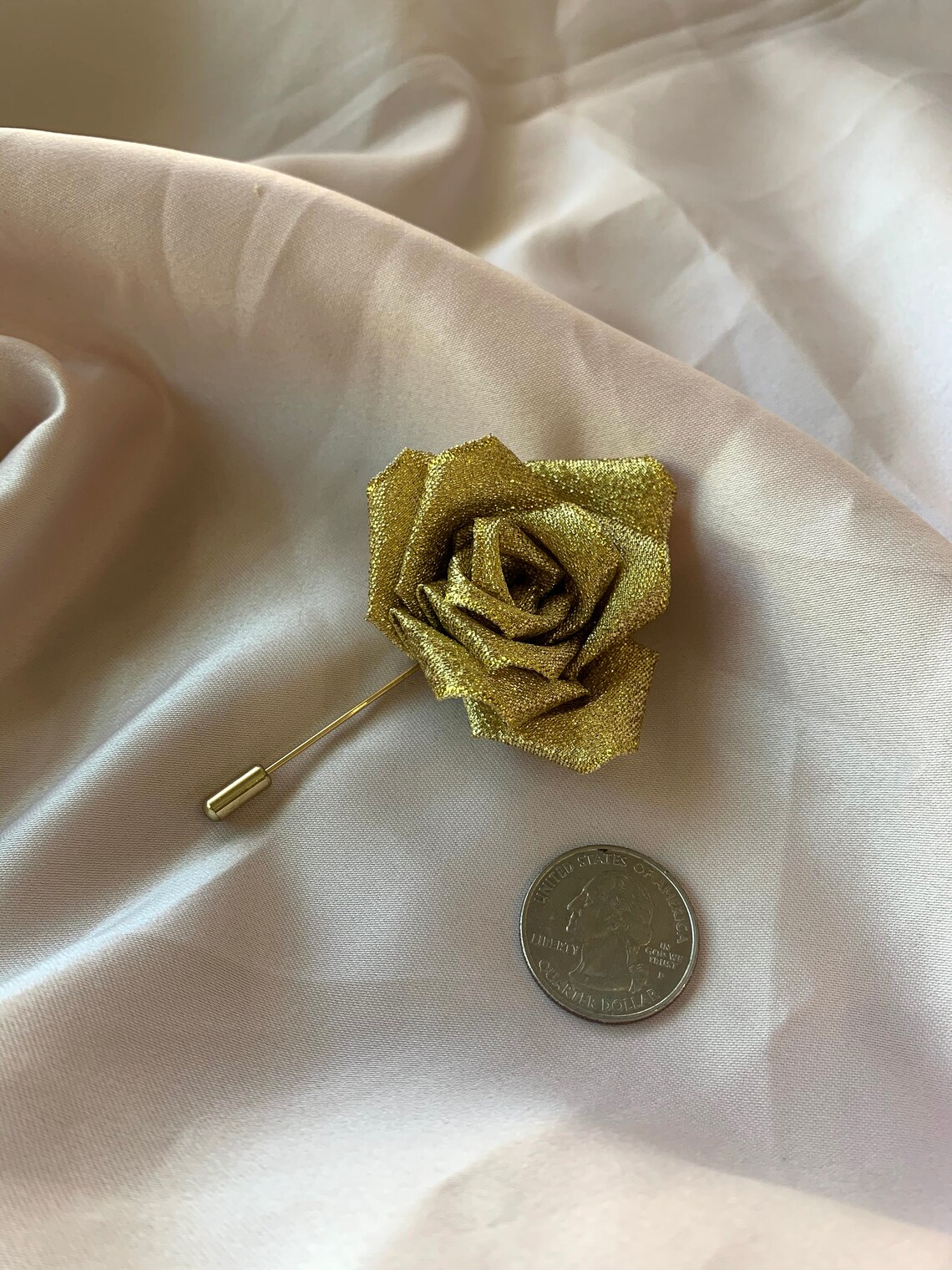 Handmade Sparkling Gold Rose Lapel Pin - Etsy