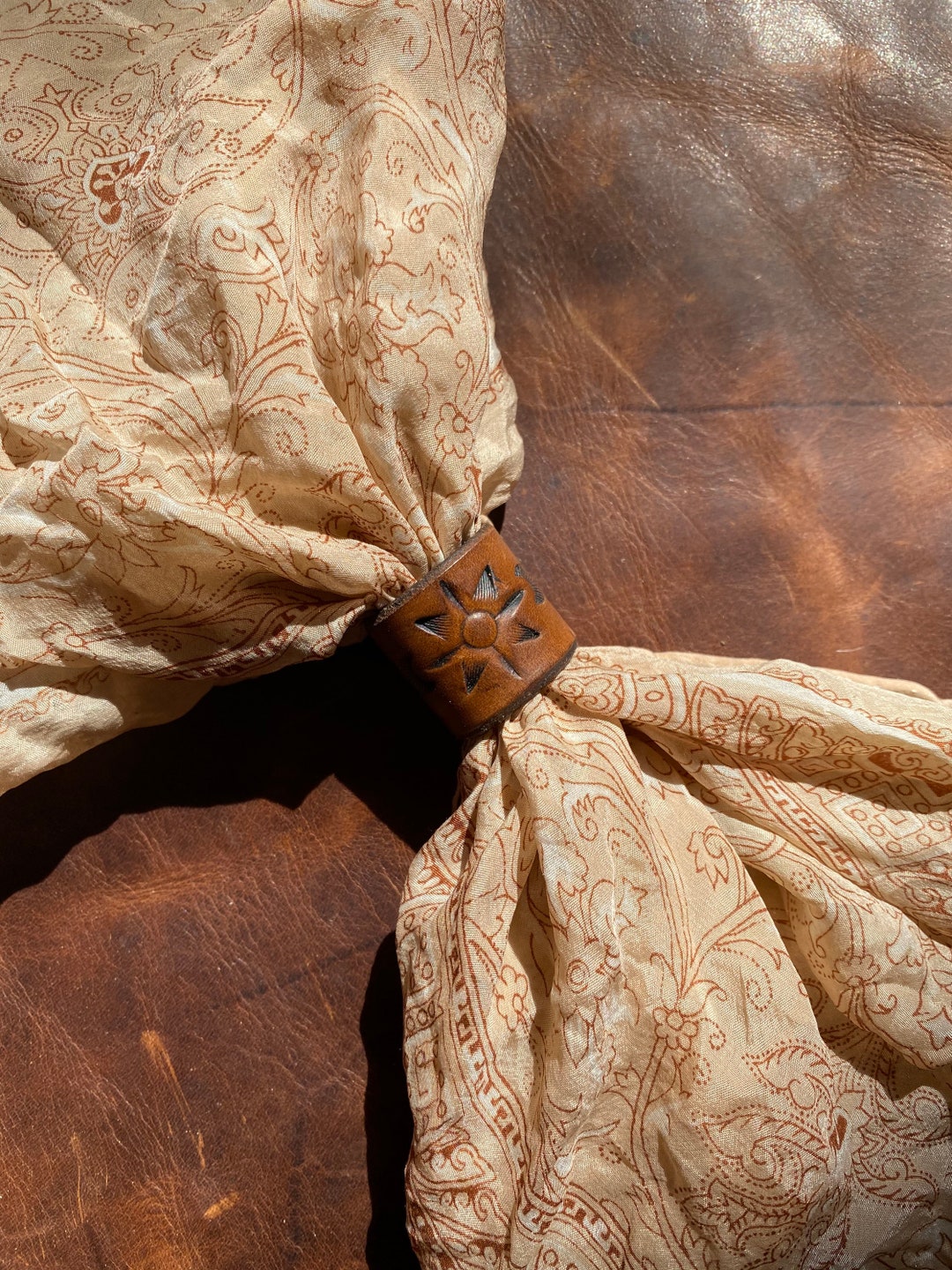 Handmade Leather Scarf Slide - Etsy