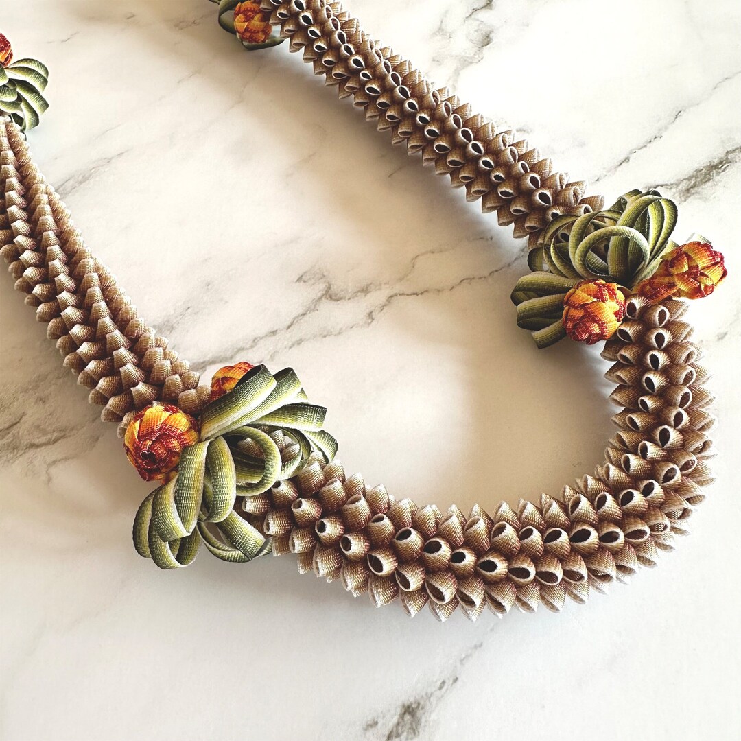Ribbon Lei - Coconut Palm Tree (brown, Orange, and Moss Green ...
