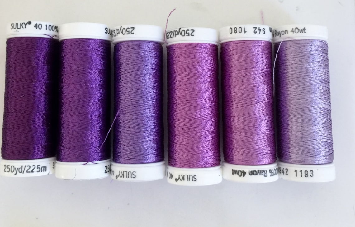 Purple Sulky 40-weight Thread Pack Set of 6 From Melinda - Etsy
