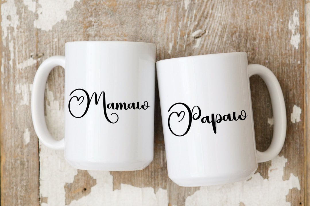 Mamaw and Papaw Mugs, Mamaw Papaw Mug Set, Mamaw Papaw Coffee Mug Set, Mamaw and Papaw Gifts ...