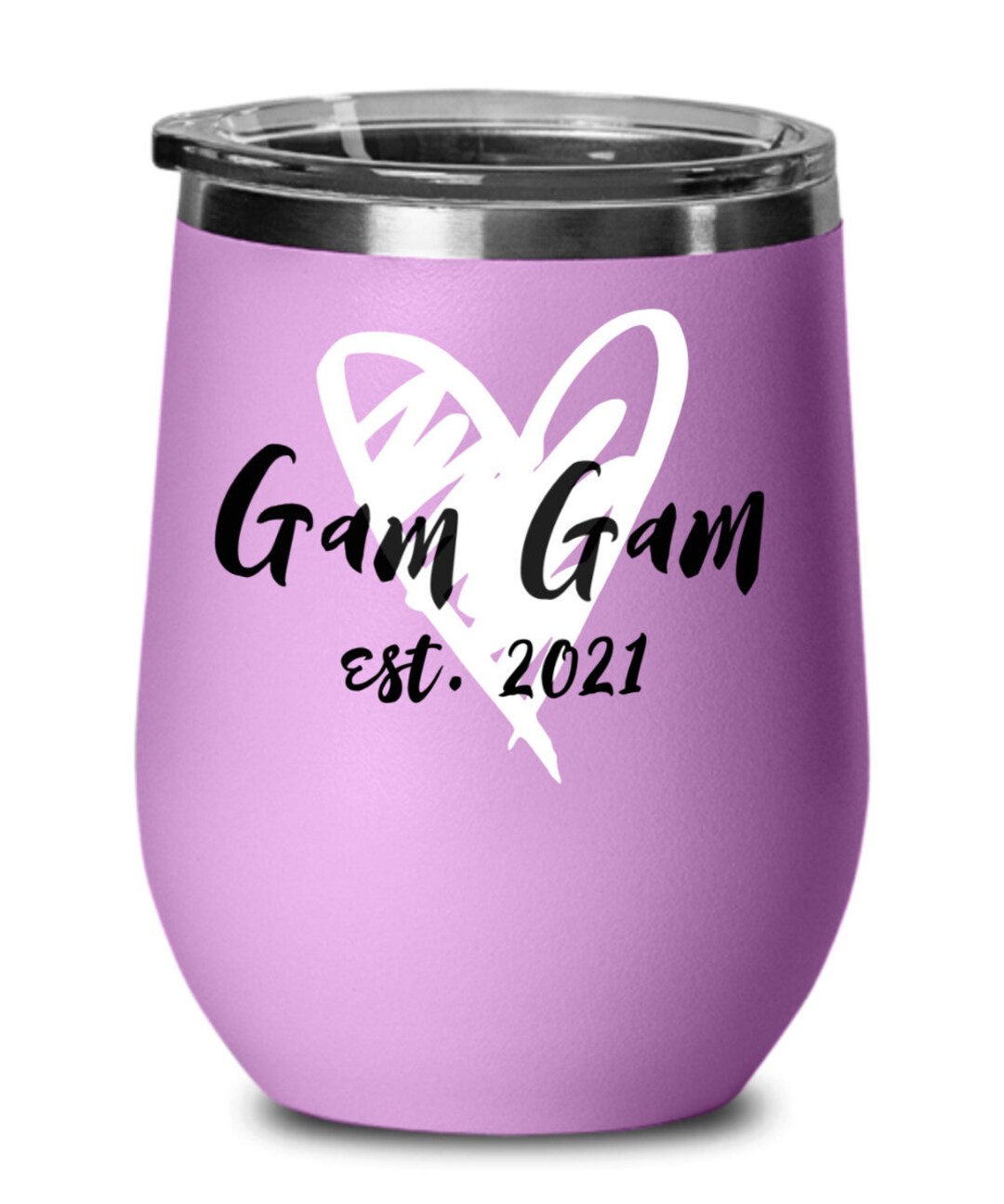 Gam Gam Est 2021 Wine Glass, Gam Gam Grandma Gift, Gam Gam Established ...