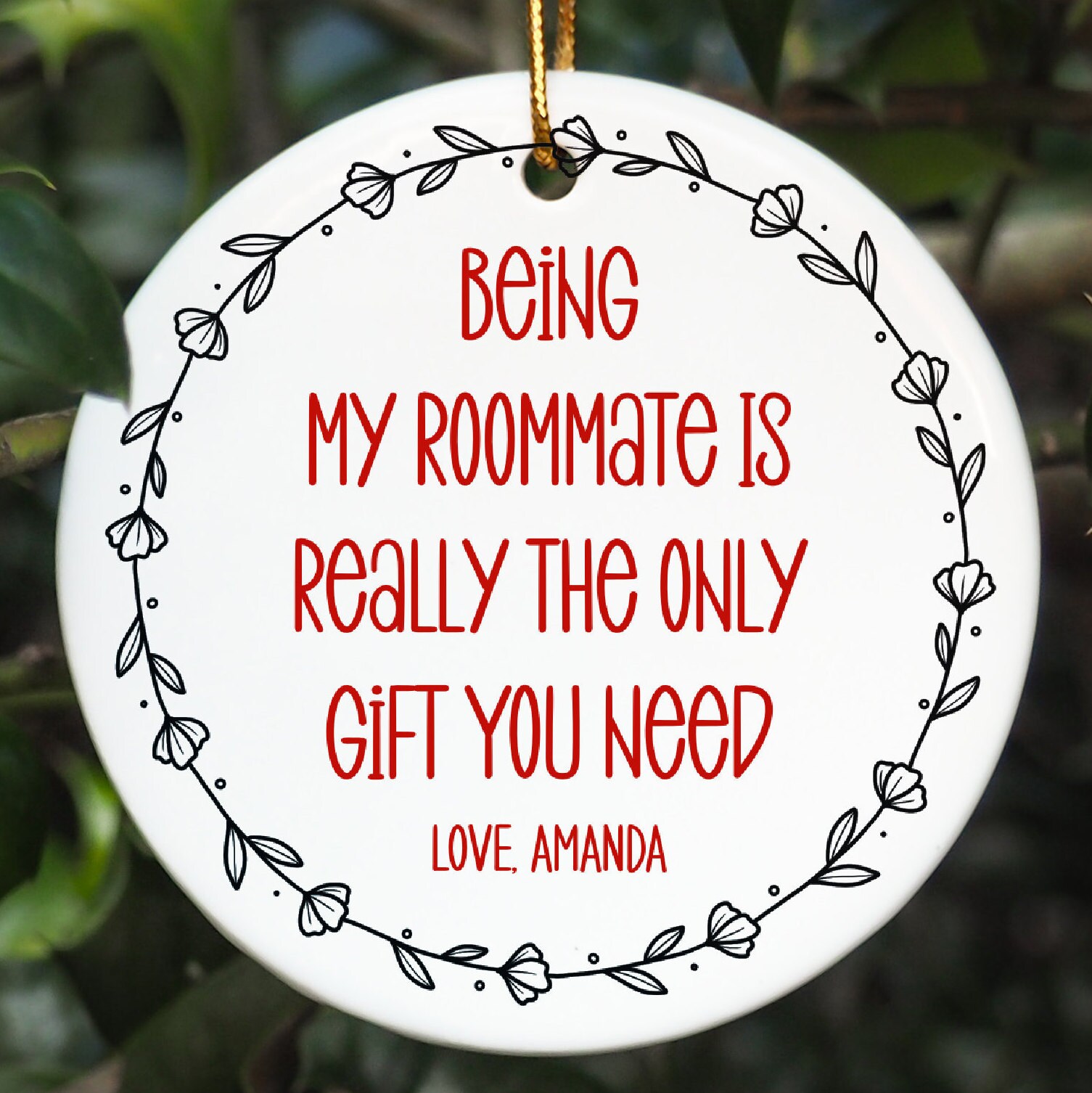 Personalized Roommate Christmas Ornament, Funny Roommate Ornament ...