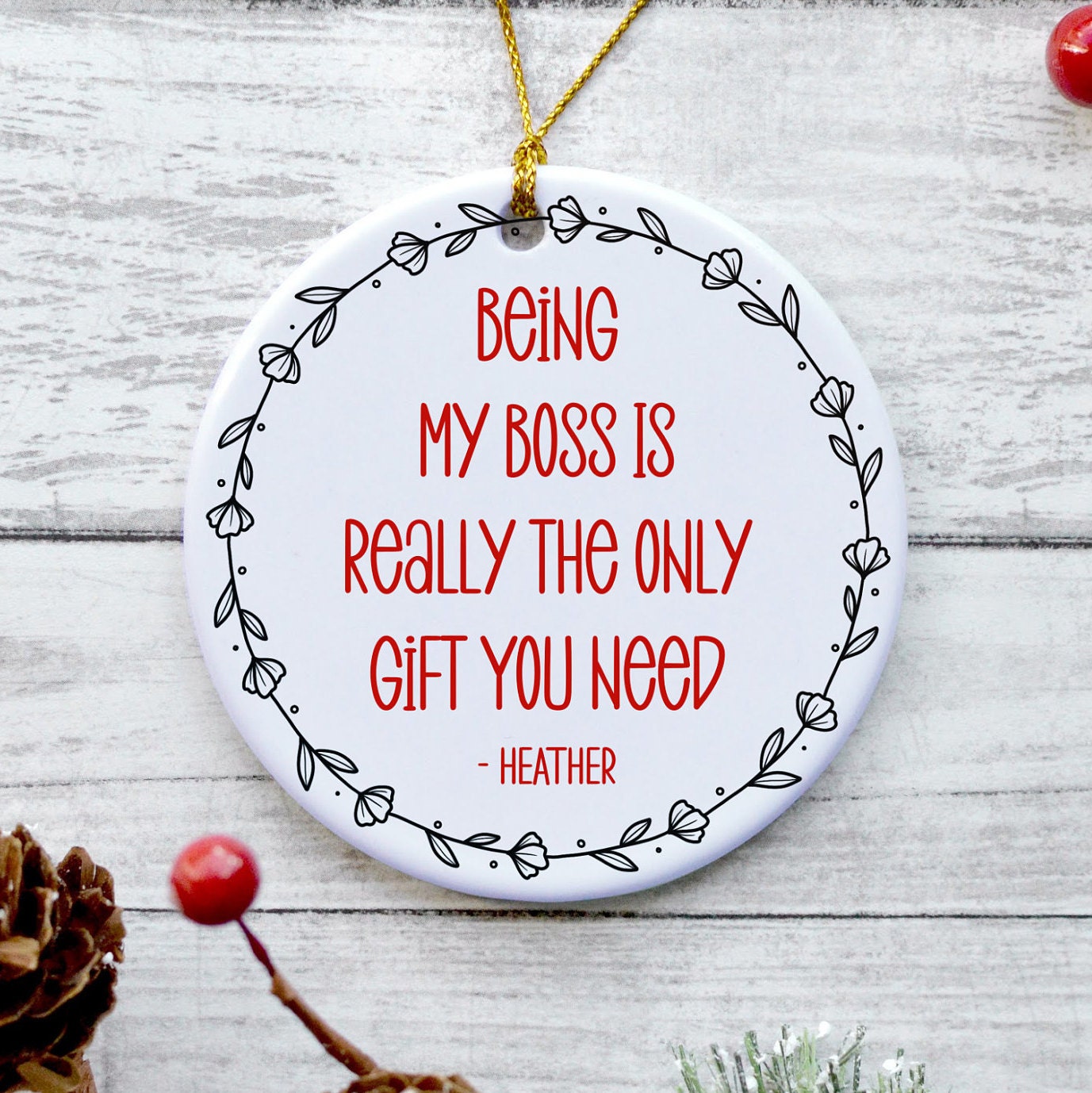 Personalized Boss Christmas Ornament, Funny Boss Ornament, Boss Gifts ...