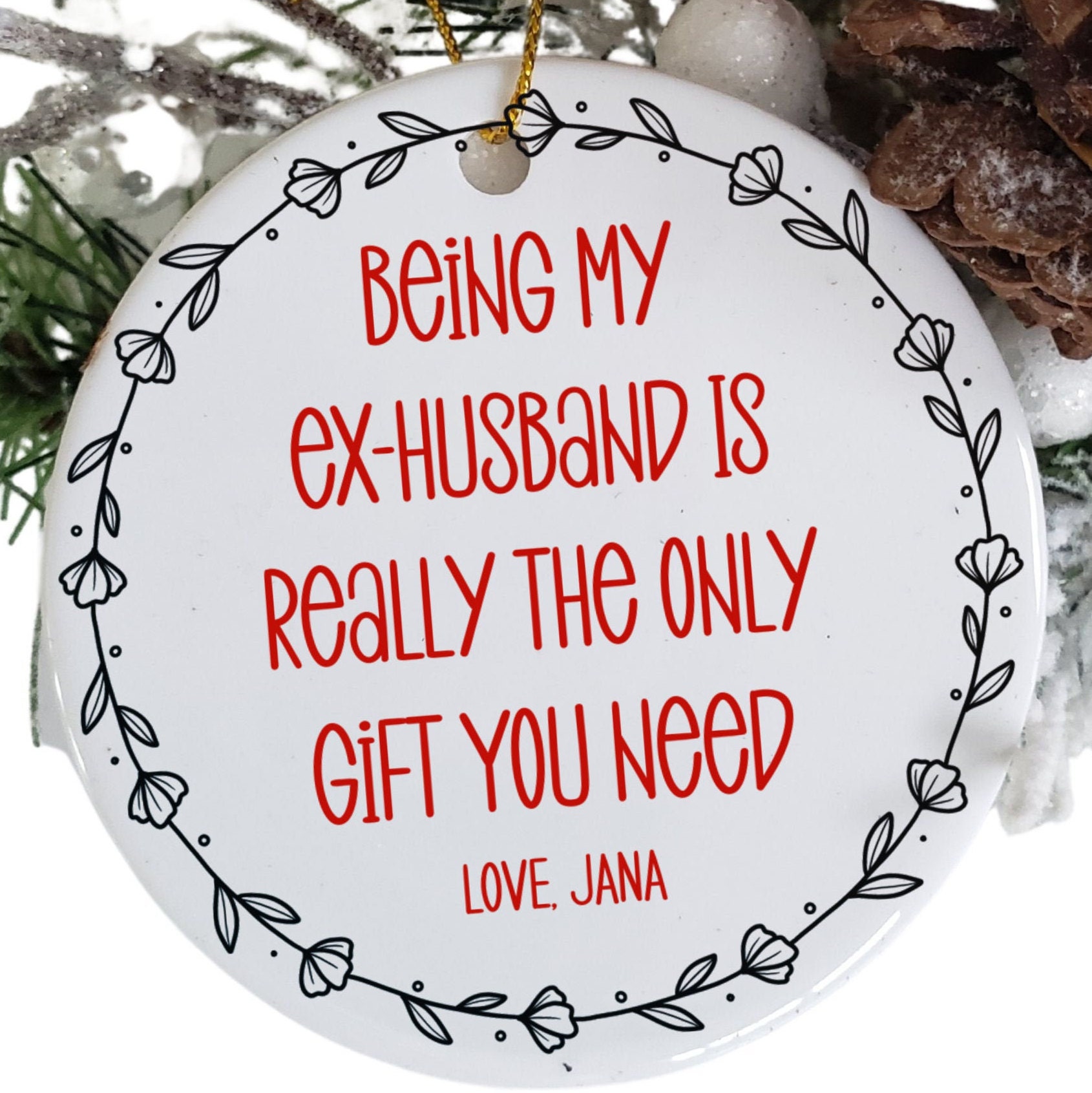 Personalized Ex-husband Christmas Ornament, Funny Ex-husband Ornament ...