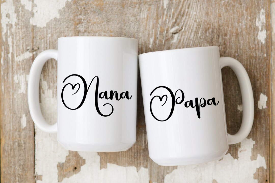 Nana and Papa Mugs, Nana Papa Mug Set, Nana Papa Coffee Mug Set, Nana ...