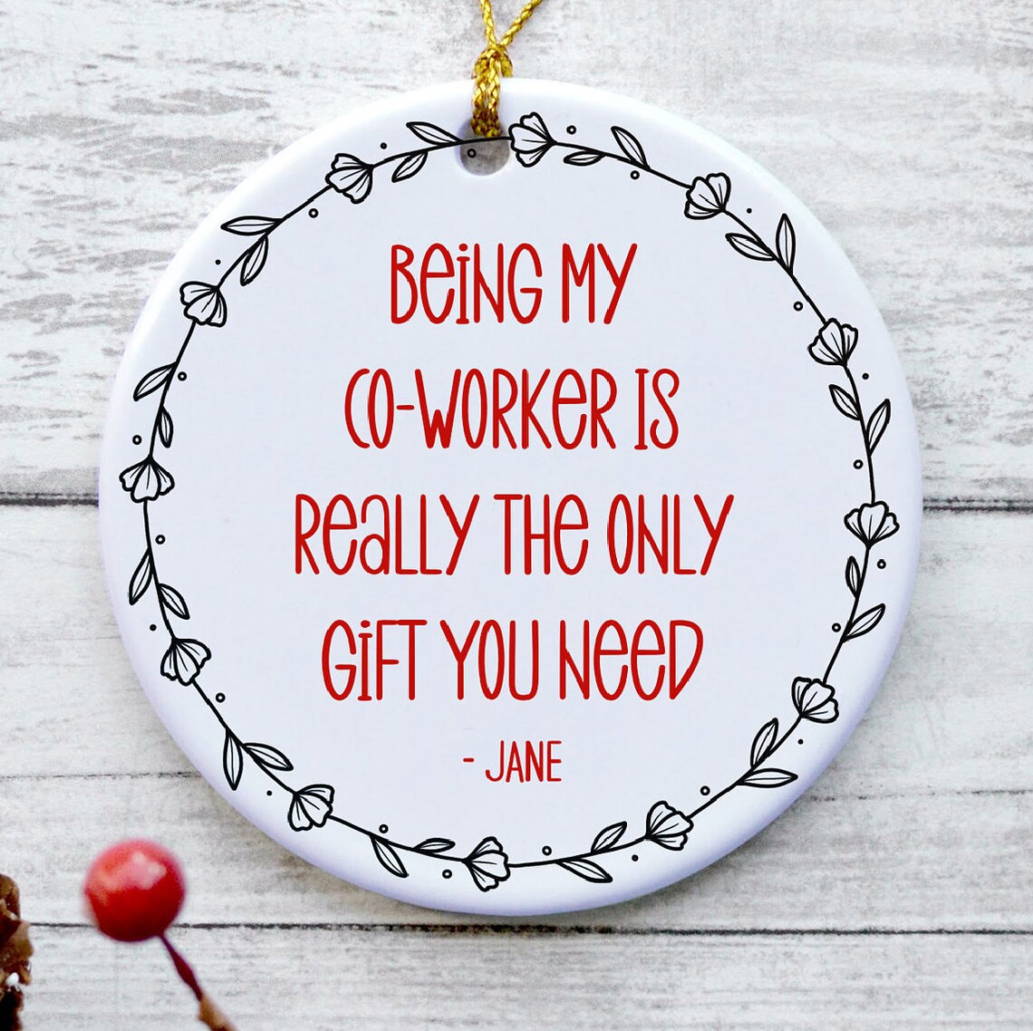 Personalized Co-worker Christmas Ornament, Funny Co-worker Gifts, Co ...