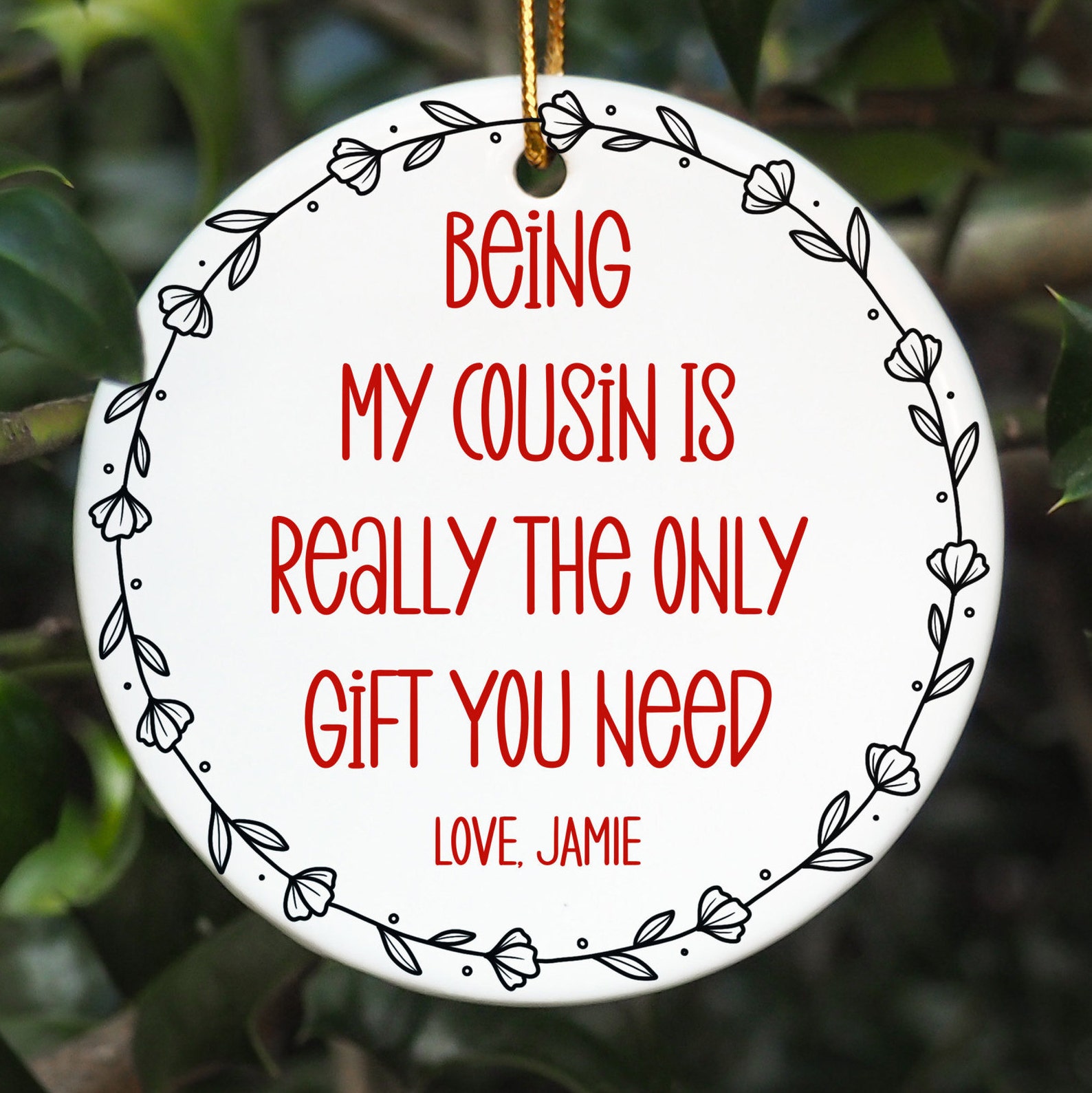 Personalized Cousin Christmas Ornament, Funny Cousin Ornament, Cousin ...