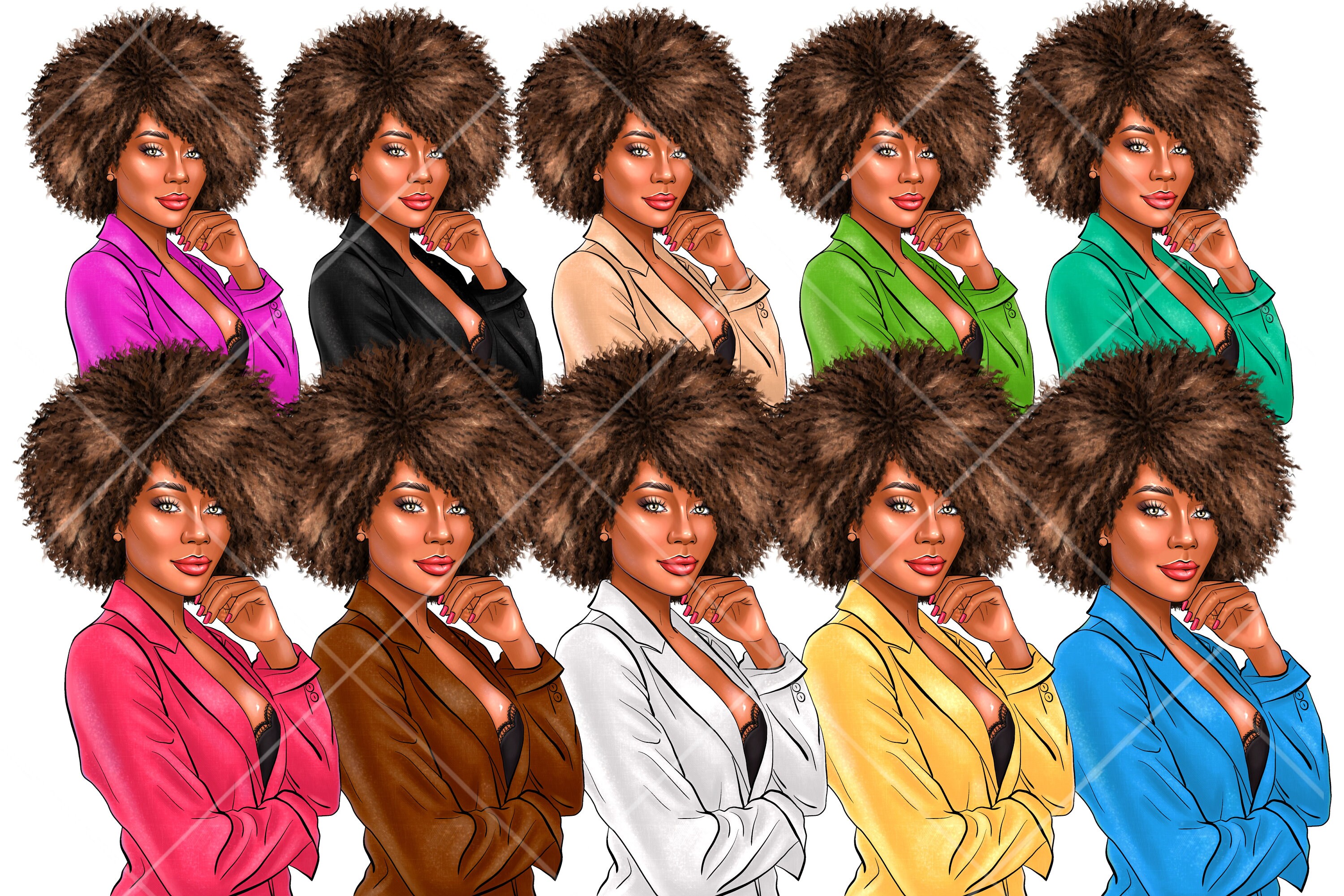 DIGITAL DOWNLOAD Girl Clipart, African Women Clipart, Girl PNG, Digital ...