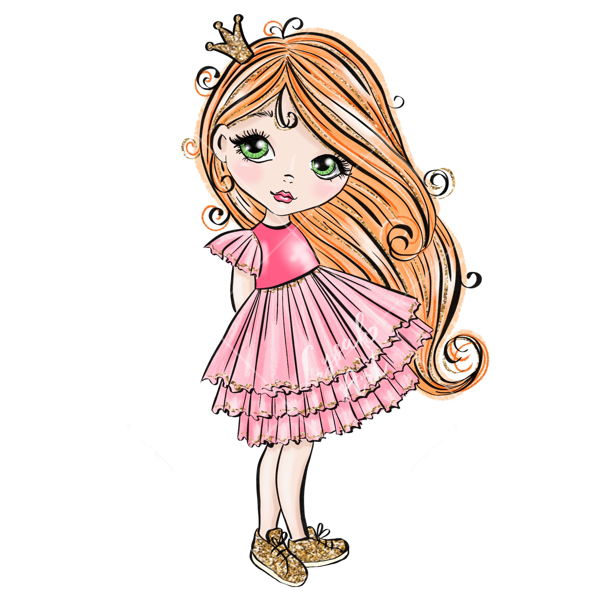 DIGITAL DOWNLOAD Girl Clipart, Cute Girl PNG, Digital Download, Cartoon ...