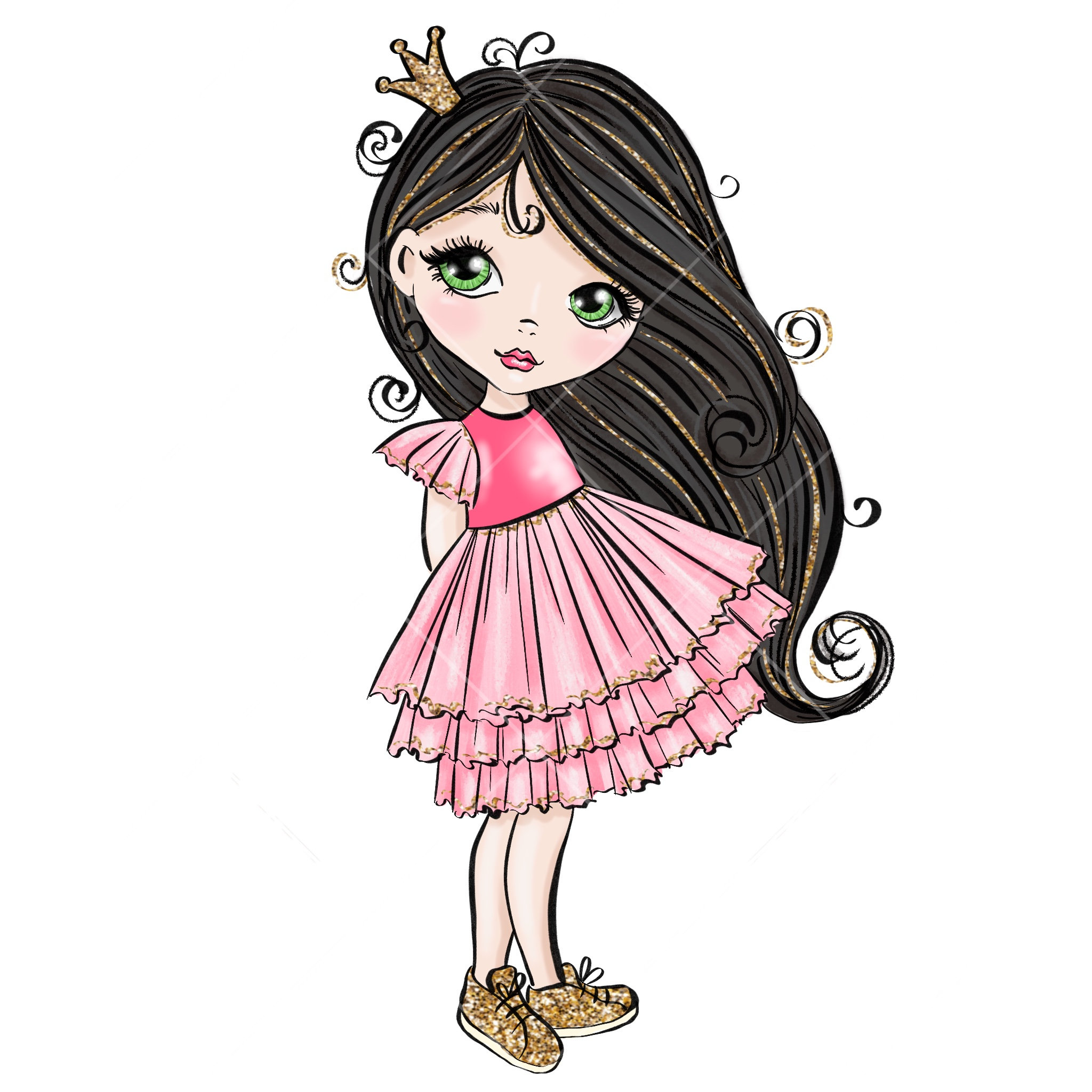 DIGITAL DOWNLOAD Girl Clipart, Cute Girl PNG, Digital Download, Cartoon ...