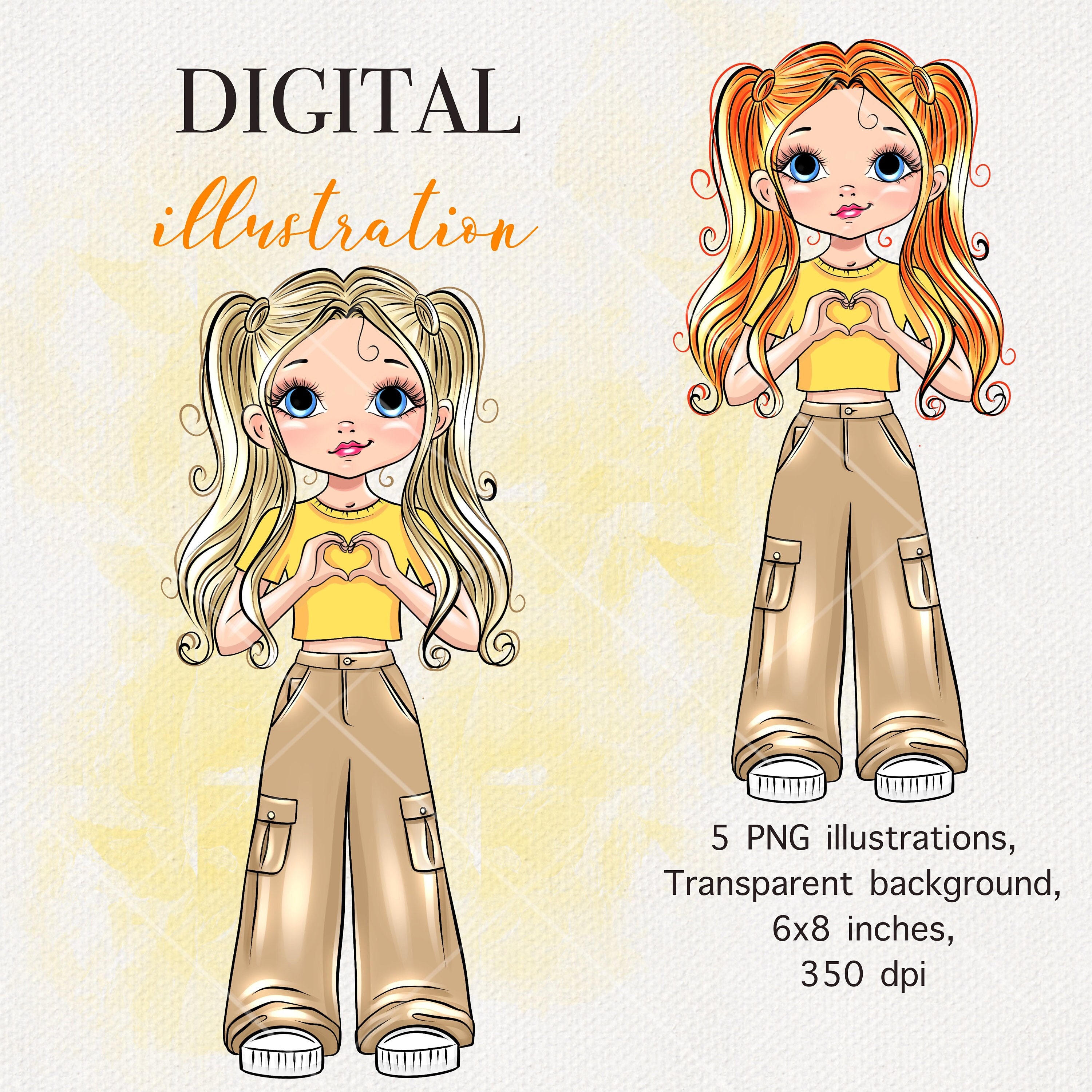 DIGITAL DOWNLOAD Little Girl Clipart, Cute Girl PNG, Digital Download ...