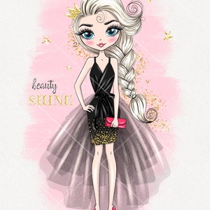 DIGITAL DOWNLOAD Girl Clipart, Cute Girl PNG, Digital Shines Girl, Glam ...